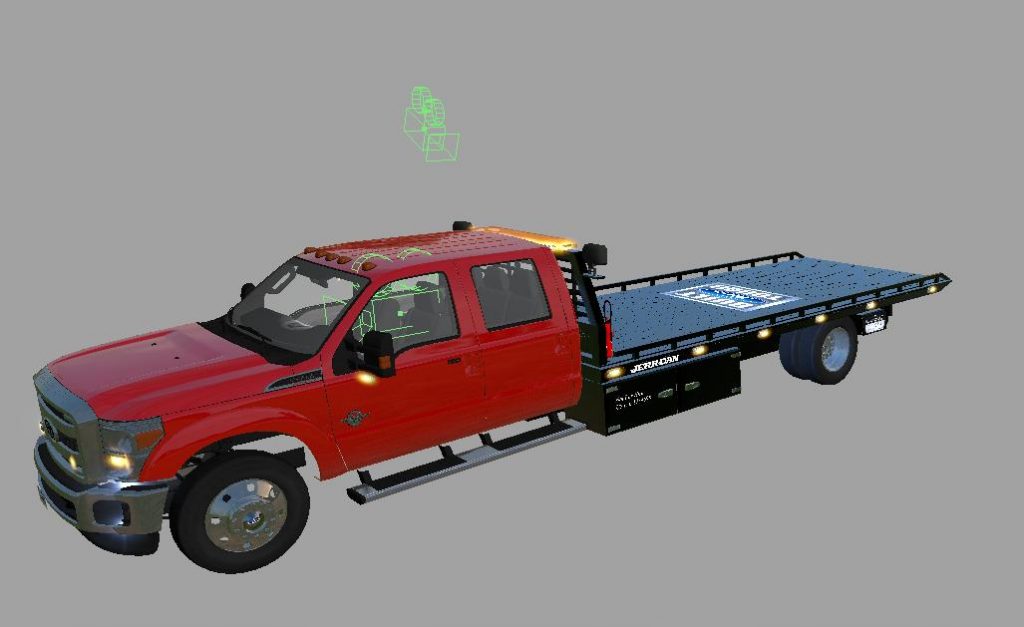 RED F350 ROLLBACK V1.1 Car - Farming Simulator 2025 mod, LS 2025 mod ...