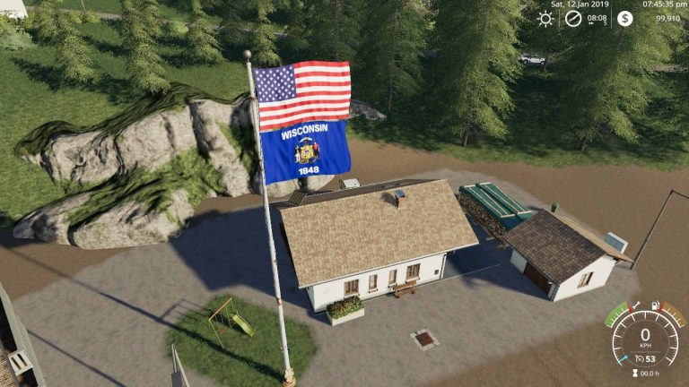 USA above Wisconsin State Flag v1.0 Mod - Farming Simulator 2022 mod ...
