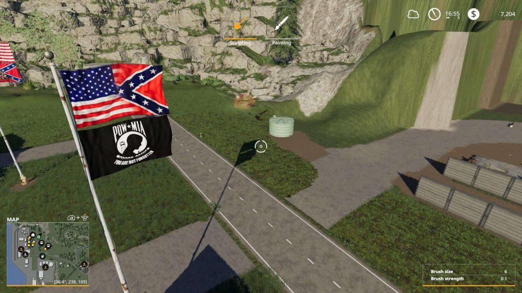 USA / CONFEDERATE BATTLE FLAG OVER POW MIA V1.0 FS19 - Farming ...