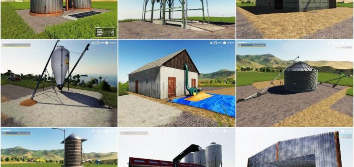 GSi grain bins pack v1.0 for FS 2019 - Farming Simulator 2022 mod, LS ...