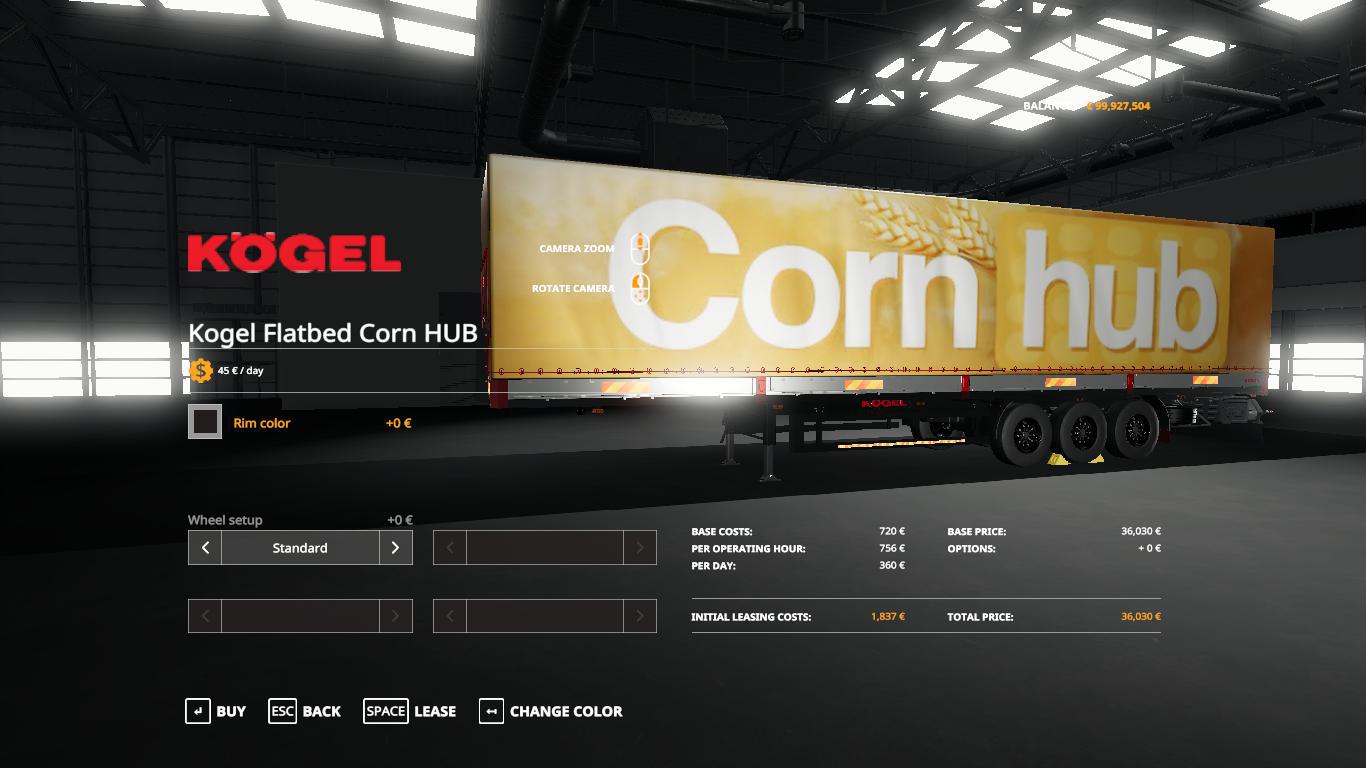 CORNHUB KOGEL AUTOLOADER TRAILER v1.0 FS2019 - Farming Simulator 2025 mod, LS 2025 mod / FS 25 mod