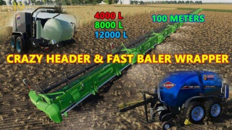 Crazy Header & Fast Baler Wrapper LS2019 - Farming Simulator 2025 mod ...