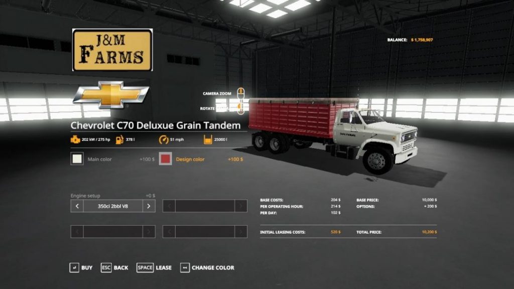 Chevy C70 Deluxe Grain Tandem v1.0 LS19 - Farming Simulator 2025 mod ...