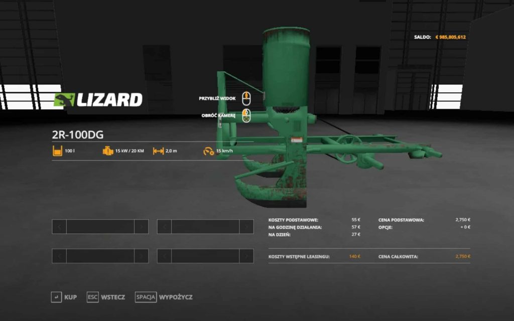 Lizard two Row Planter v1.0 for LS 19 - Farming Simulator 2022 mod, LS ...