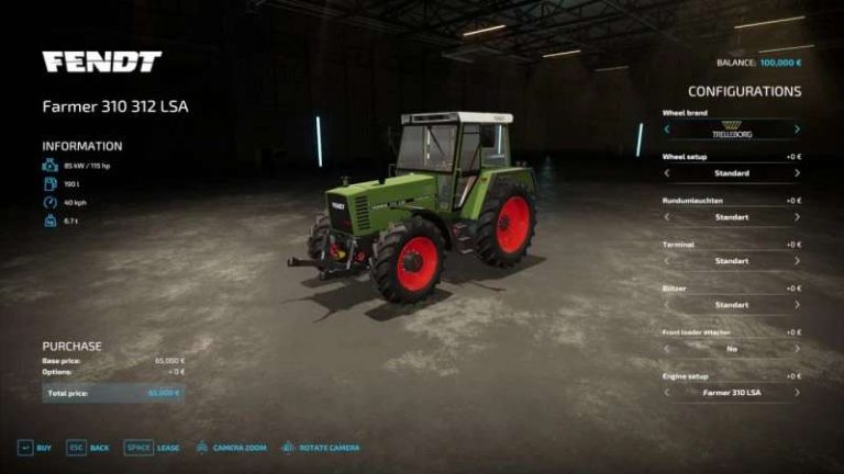 LS 22 Fendt Farmer 310/312 LSA Turbomatik v1.0.0.0 - Farming Simulator 2025 mod, LS 2025 mod ...