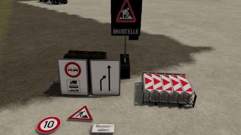 LS 22 Construction site signs pack 2 v2.0.0.0 - Farming Simulator 2025 ...