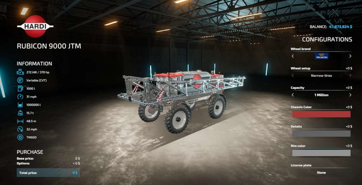 LS 22 Hardi Rubicon 9000 JTM v1.0.0.0 - Farming Simulator 2022 mod, LS ...