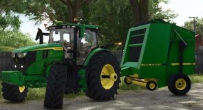 LS 25 John Deere 435 and 535 round baler v1.0.0.0 - Farming Simulator 2025 mod, LS 2025 mod / FS ...