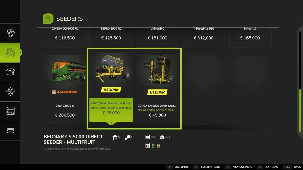 LS 25 Bednar Combo System CS 5000 v1.1.0.0 - Farming Simulator 2025 mod ...