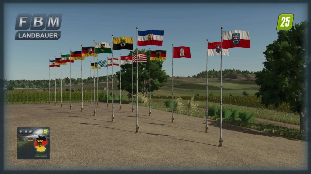 LS 25 Flags Package DE v1.0.0.0 - Farming Simulator 2025 mod, LS 2025 mod / FS 25 mod