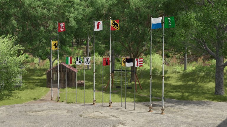 LS 25 Swiss flags pack V1.0.0.0 - Farming Simulator 2025 mod, LS 2025 mod / FS 25 mod