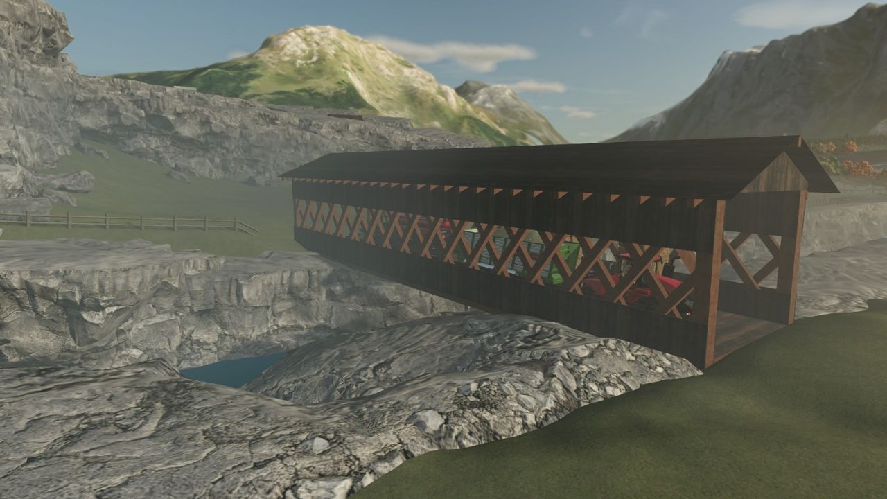 LS 25 Wooden covered bridge V1.0.0.0 - Farming Simulator 2025 mod, LS ...