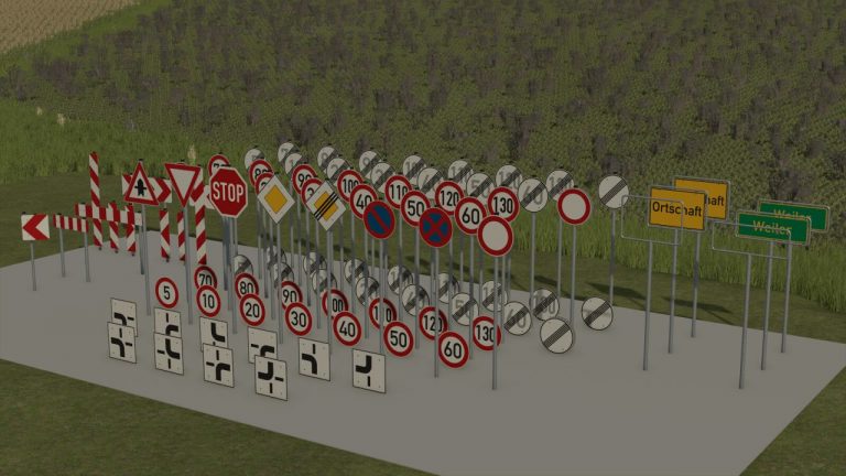 LS 25 German Traffic Signs Prefab V1.0.0.1 - Farming Simulator 2025 mod ...