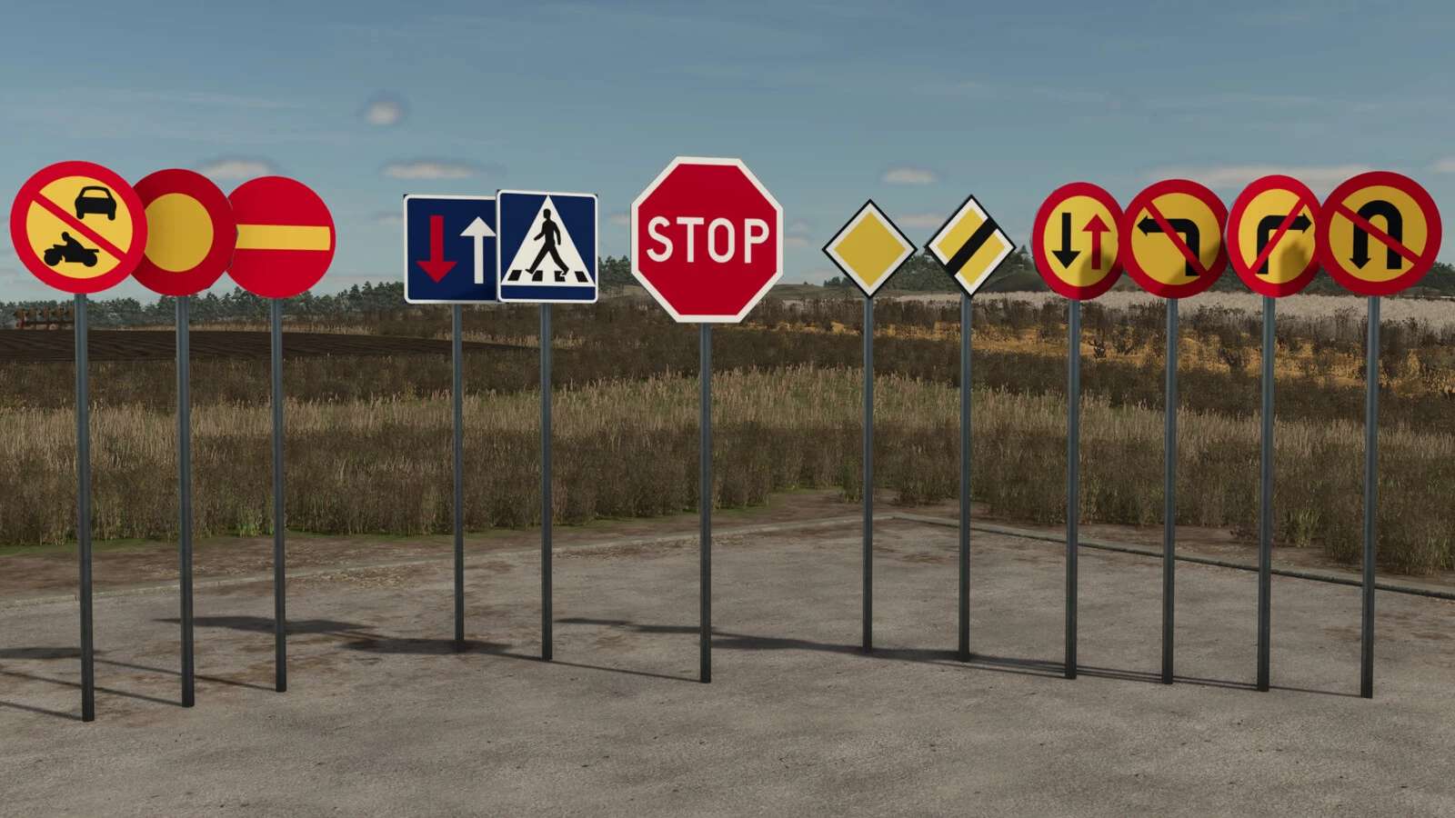 LS 25 Swedish Road Sign Pack Placeable v1.0.0.0 - Farming Simulator ...