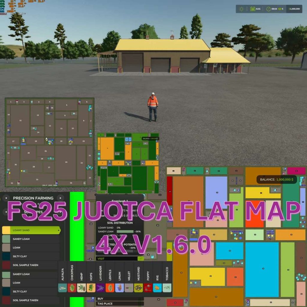 LS 25 JUOTCA FLAT MAP 4X V1.6.0.0 - Farming Simulator 2025 mod, LS 2025 ...