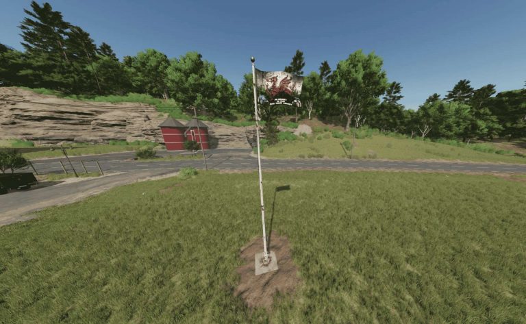 LS 25 Welsh Flag pole v1.0.0.0 - Farming Simulator 2025 mod, LS 2025 mod / FS 25 mod